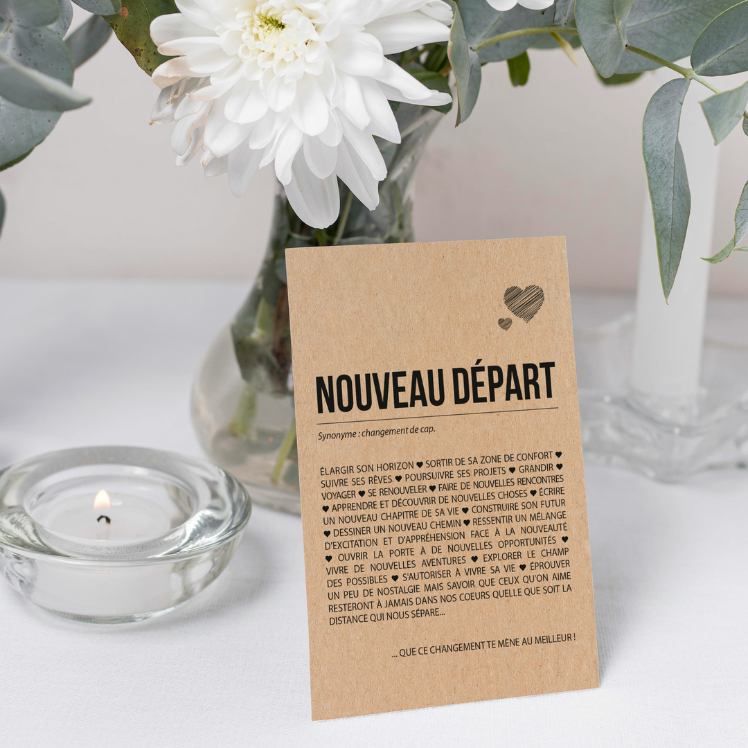 Carte nouveau départ personnalisable - happywesisters