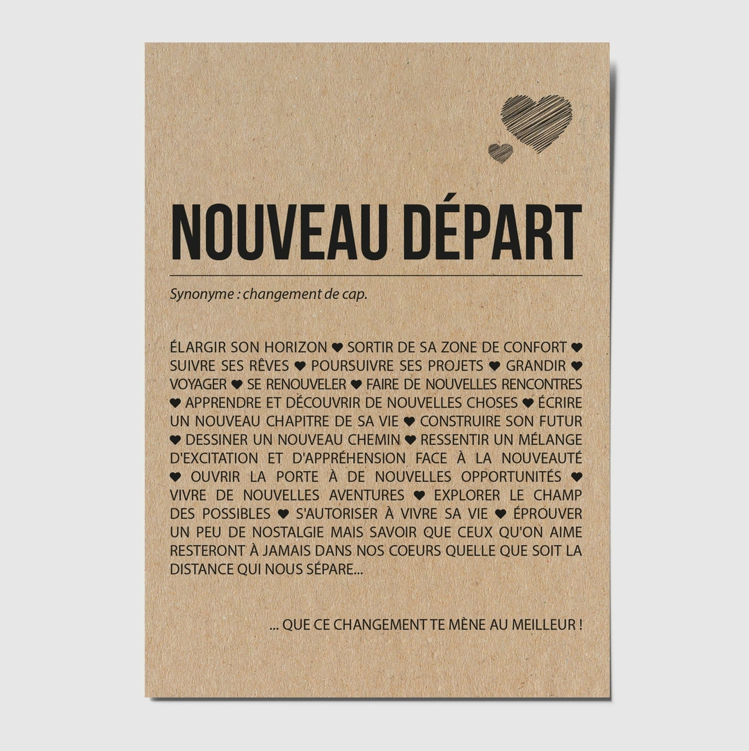 Carte nouveau départ personnalisable - happywesisters