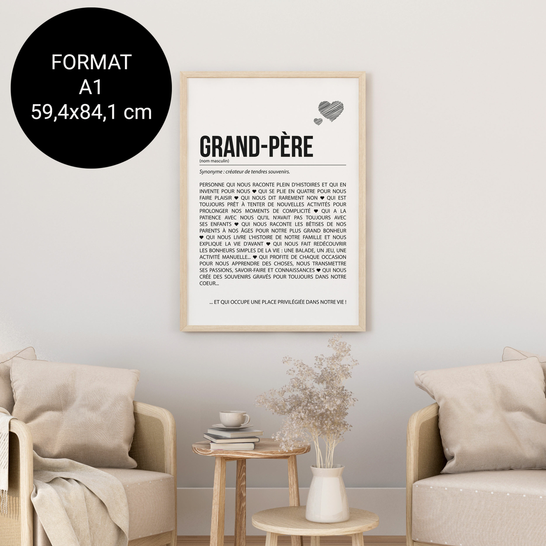 Affiche définition grand-père numérique - happywesisters