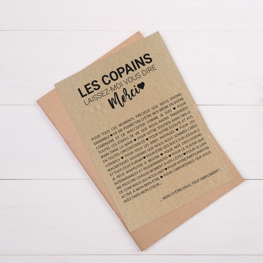 Carte Les copains laissez-moi vous dire merci personnalisable ...