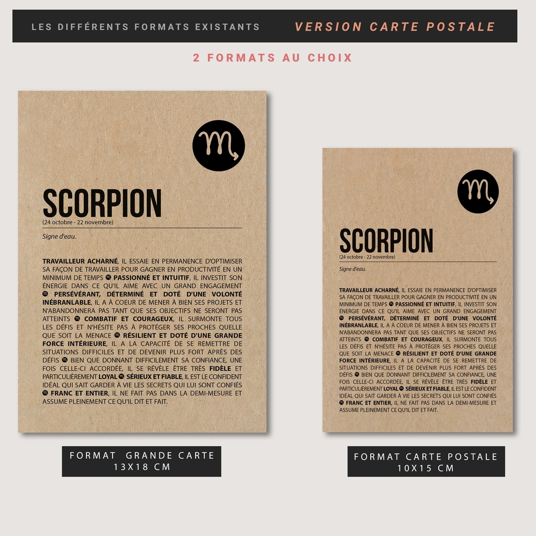 Carte anniversaire - signe du zodiaque Scorpion - happywesisters
