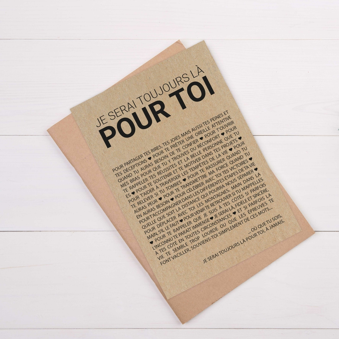 Carte Je serai toujours là pour toi personnalisable - happywesisters