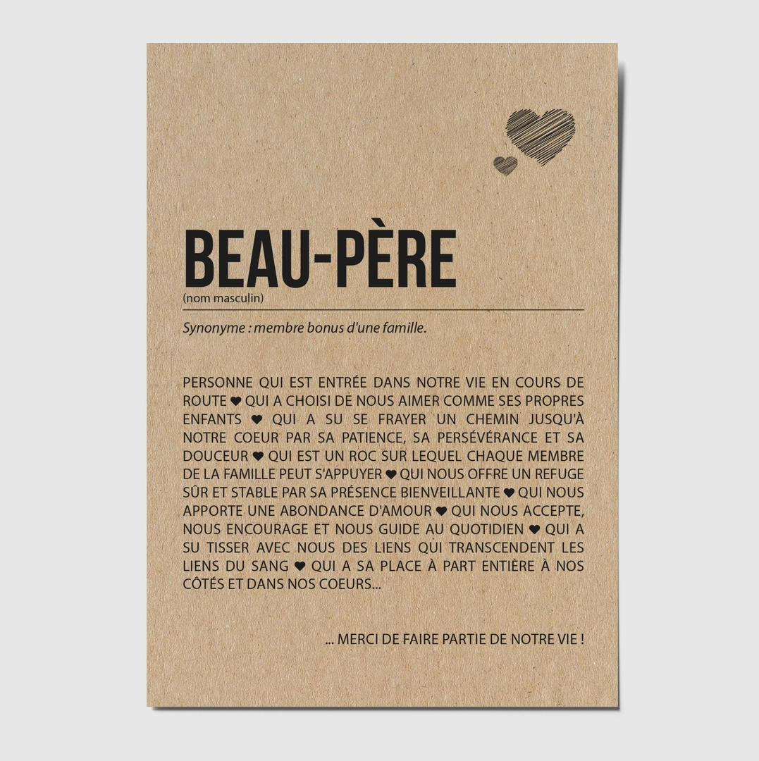 Carte définition beau-père personnalisable - CARTES PAR OCCASION ...