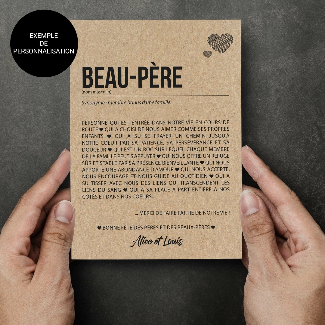 Carte définition beau-père personnalisable - CARTES PAR OCCASION ...