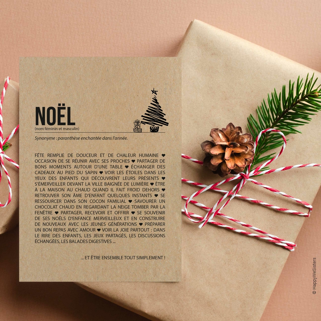 Carte définition Noël personnalisable