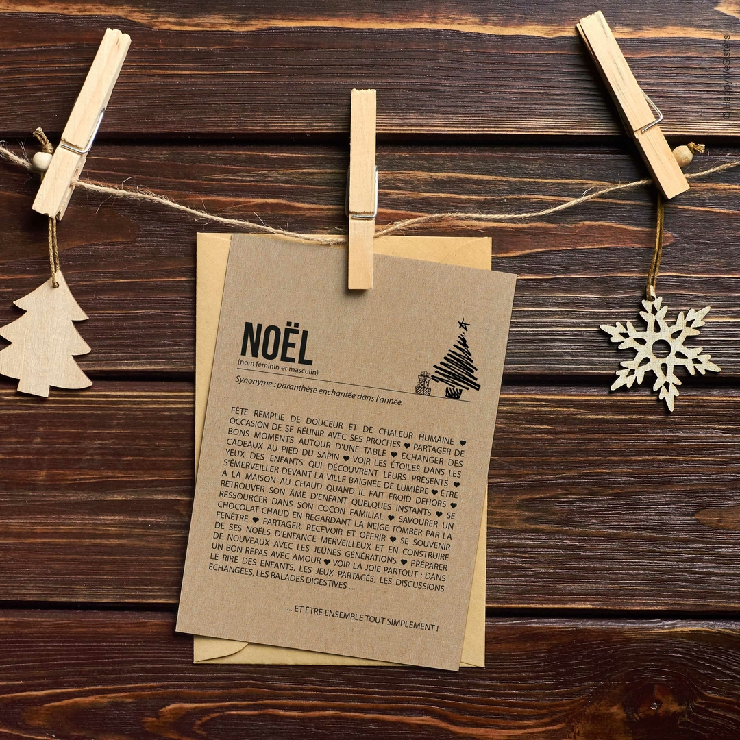 Carte définition Noël personnalisable
