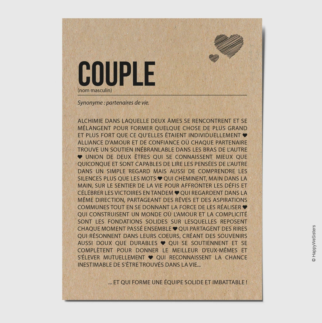 Carte définition couple personnalisable - CARTES PAR OCCASION/AMOUR ...