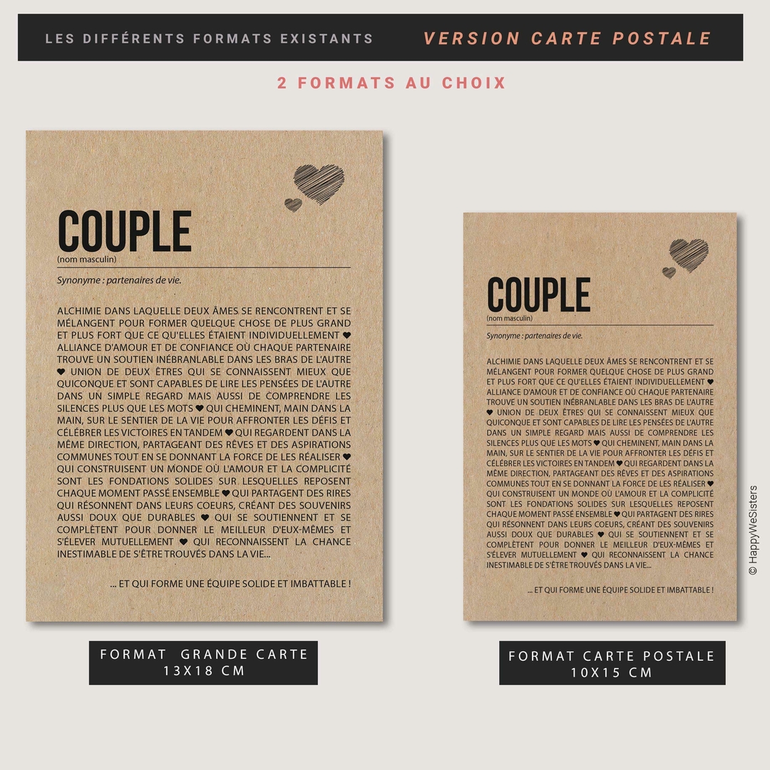 Carte définition couple personnalisable - CARTES PAR OCCASION/AMOUR ...