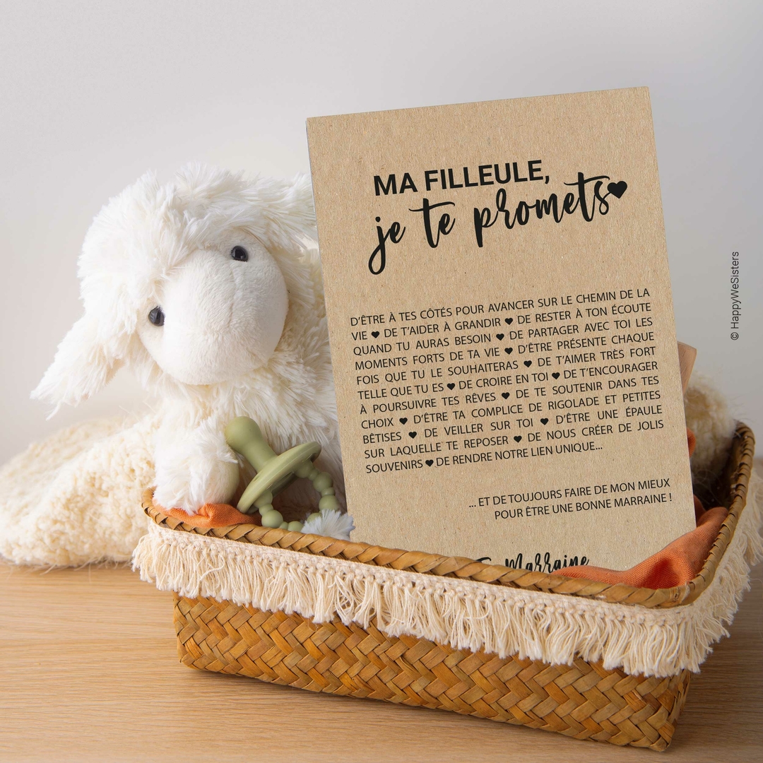 Carte Filleule/Marraine personnalisable - happywesisters
