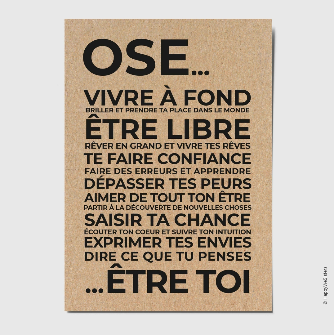 Ose - Carte de motivation - happywesisters