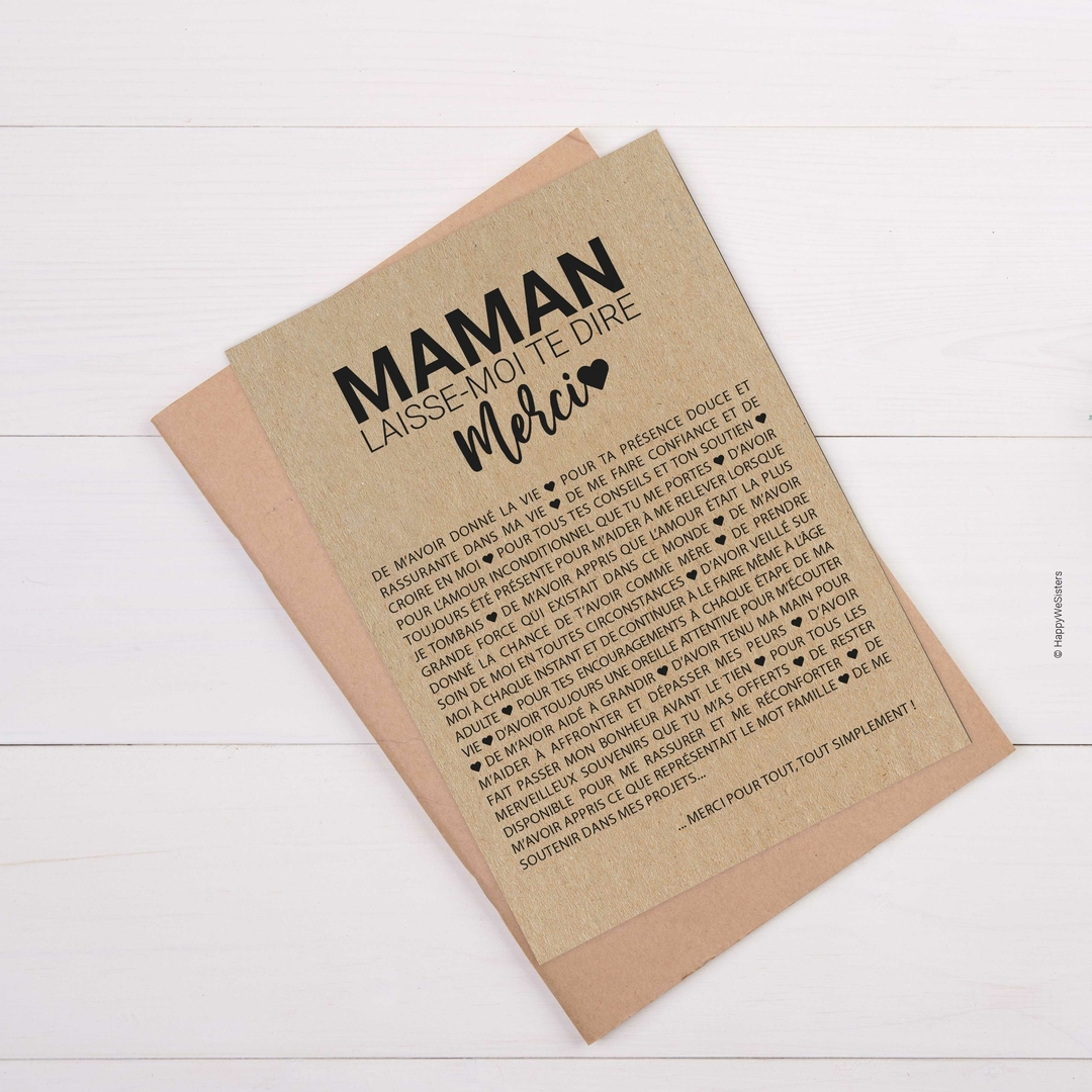 Carte merci maman personnalisable