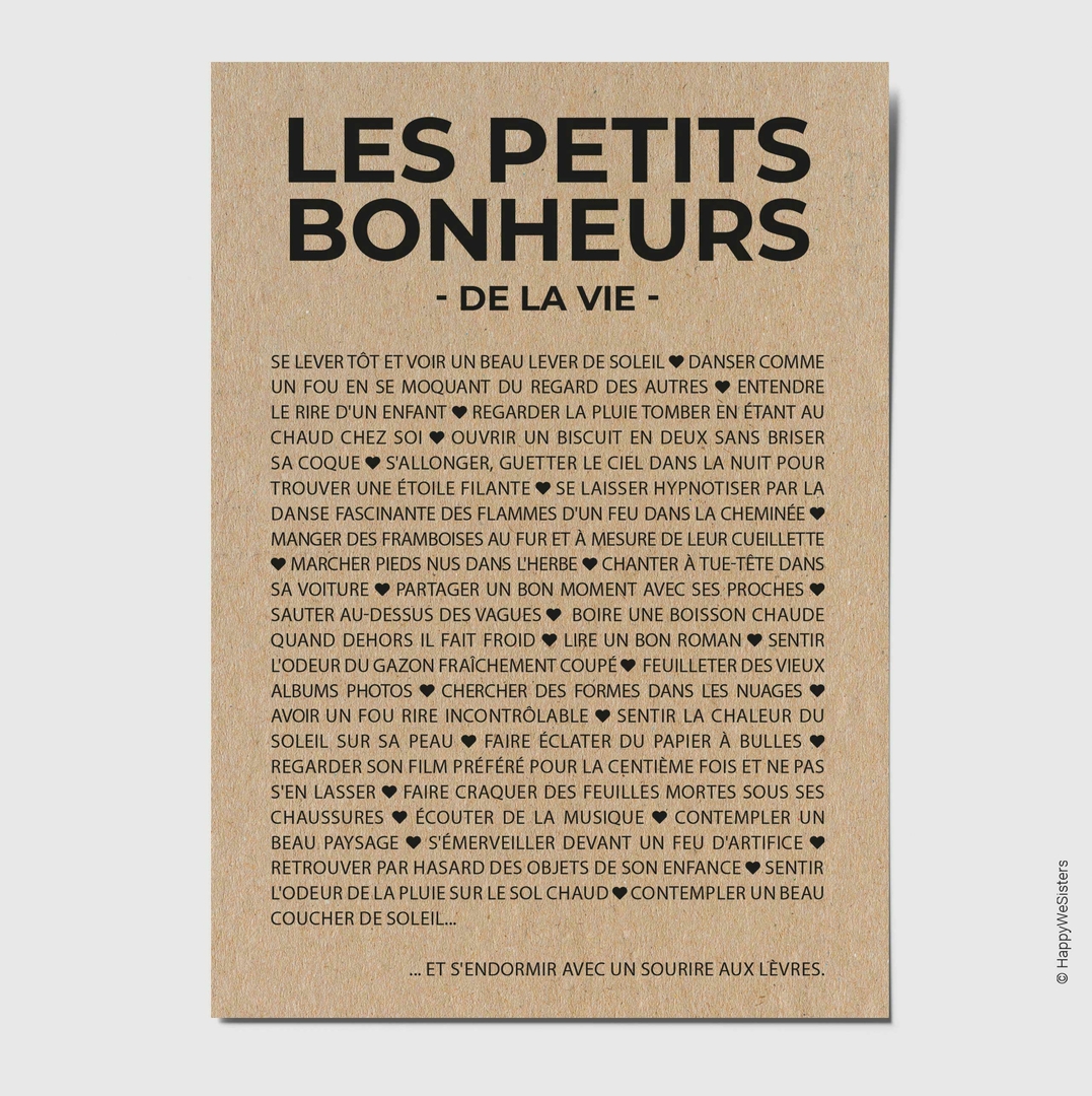 Carte Les petits bonheurs de la vie - happywesisters