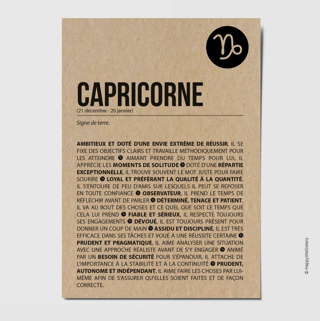 Carte anniversaire - Capricorne - happywesisters