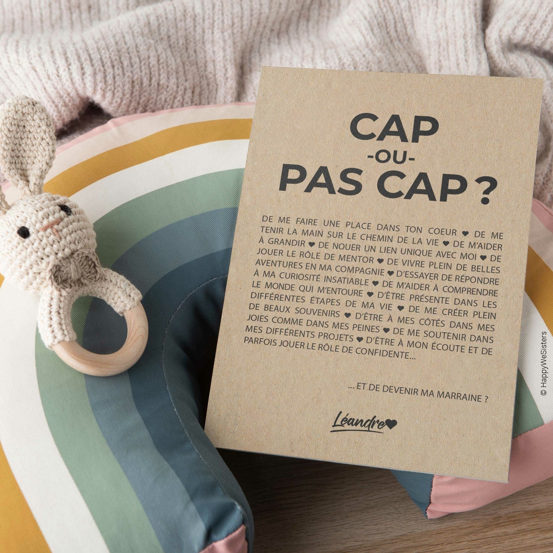 Carte demande marraine personnalisable - happywesisters