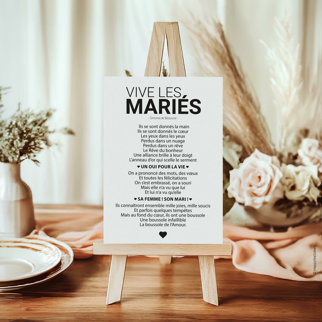 Affiche "Vive les Mariés" numérique - CARTES ET AFFICHES NUMÉRIQUES ...