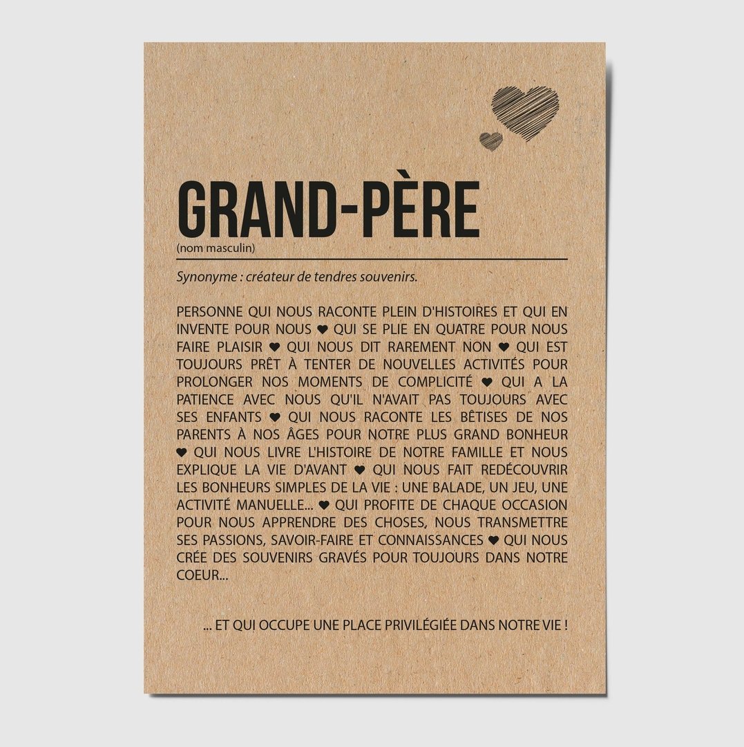 Carte D finition Grand p re Personnalisable