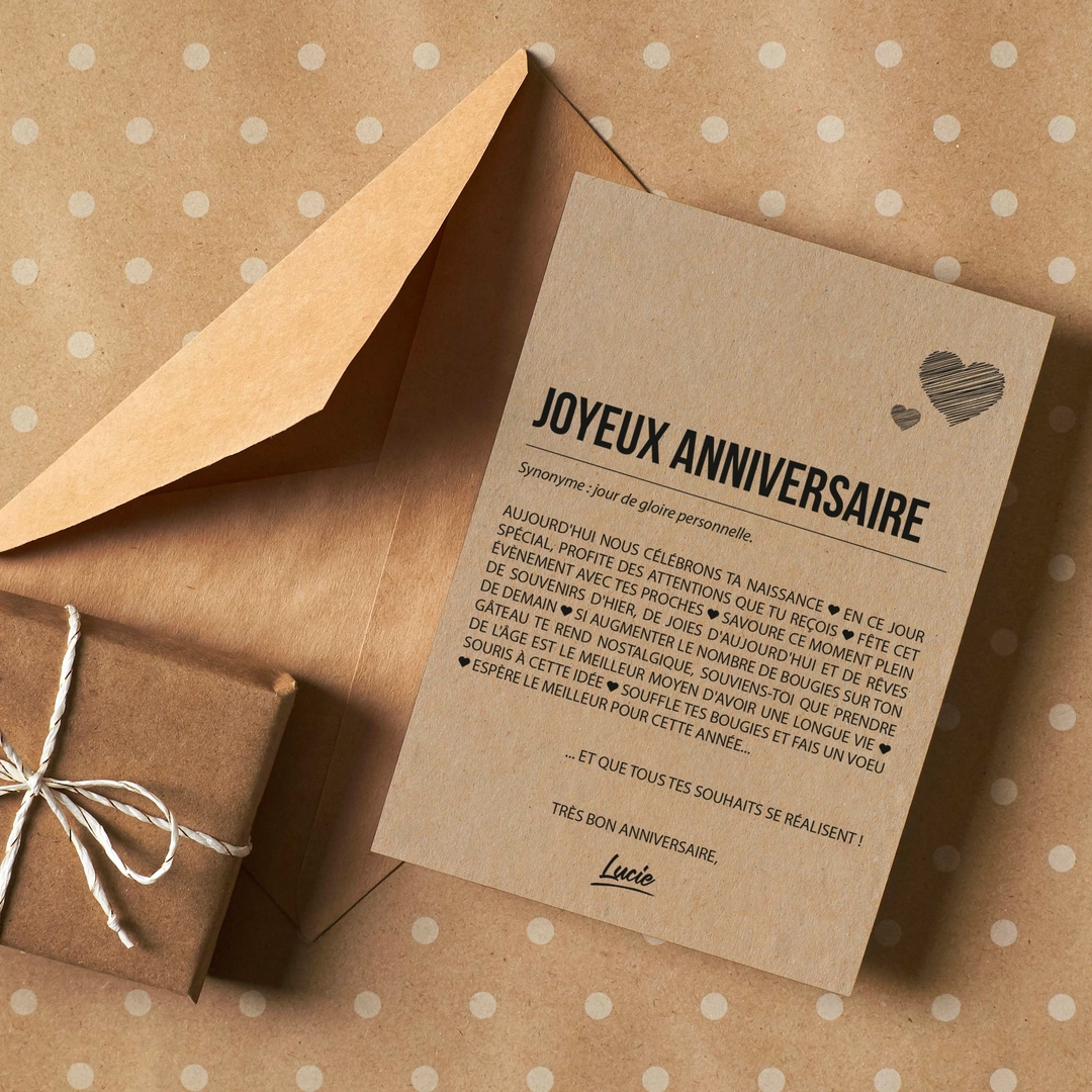 Carte anniversaire à personnaliser