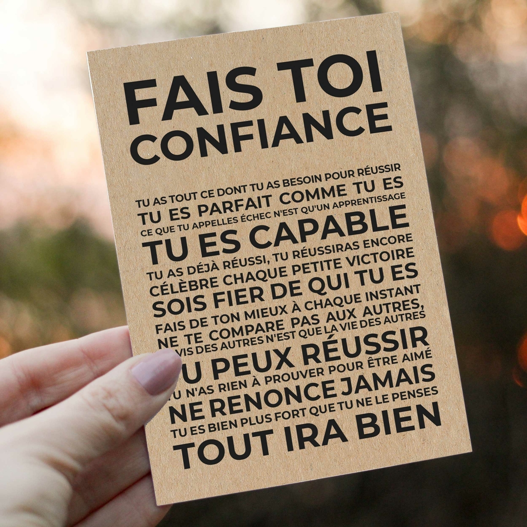 Fais toi confiance - carte d'encouragement - happywesisters
