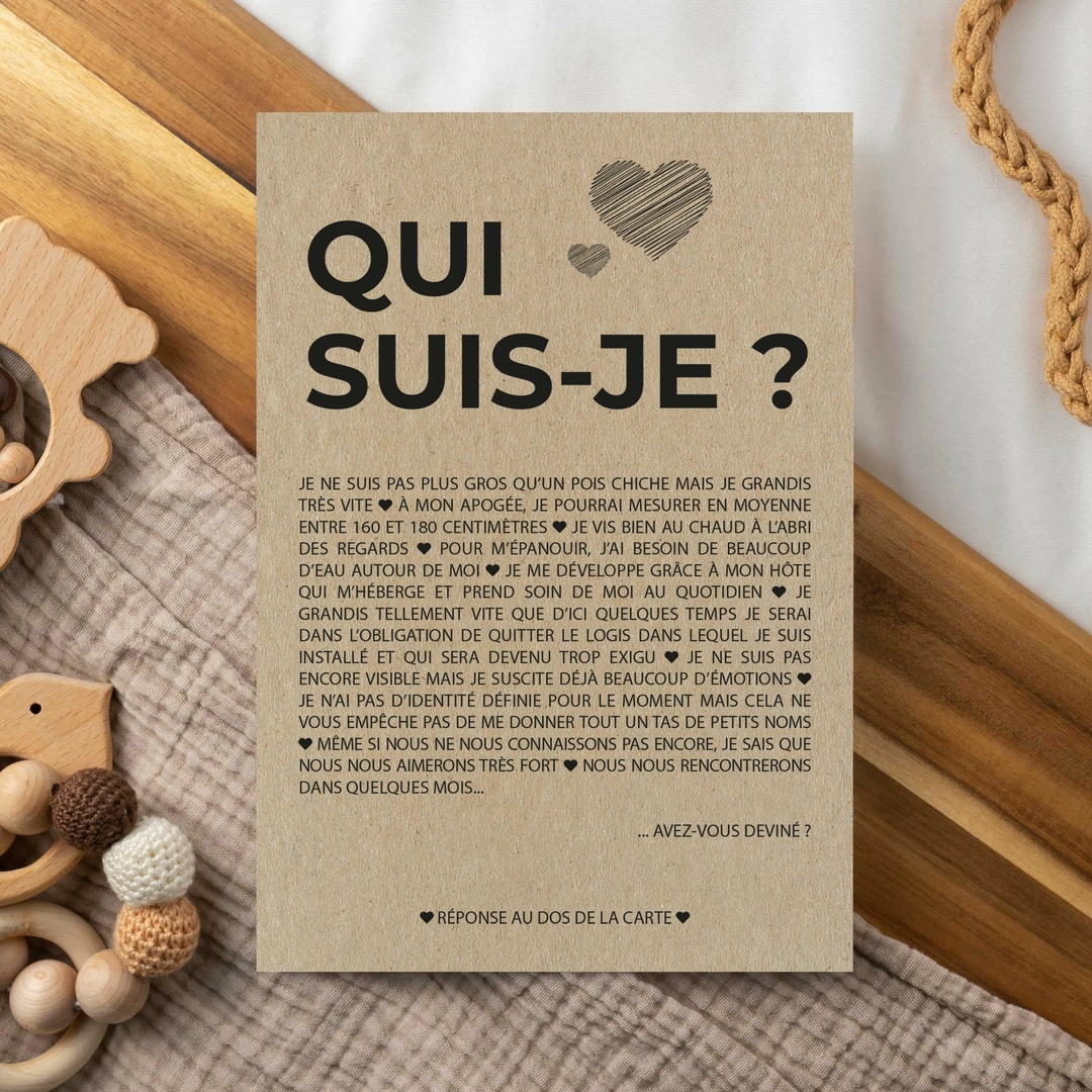 Carte annonce grossesse devinette à personnaliser - happywesisters