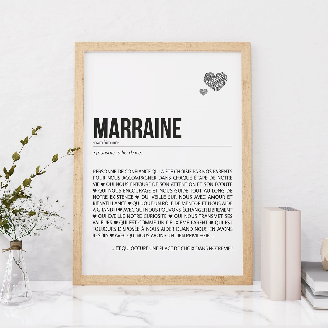 Affiche définition marraine personnalisable