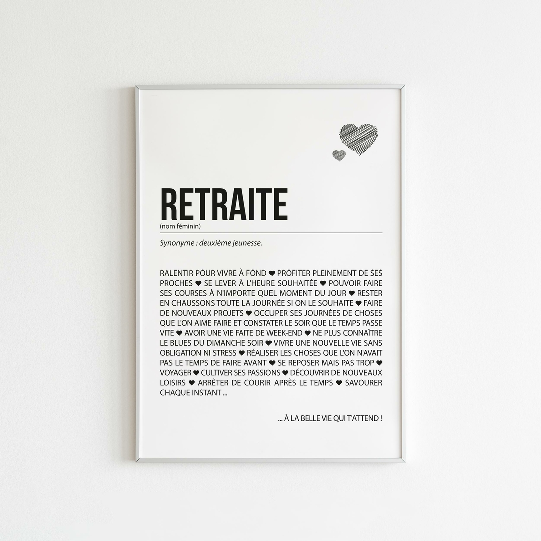 Affiche définition retraite personnalisable