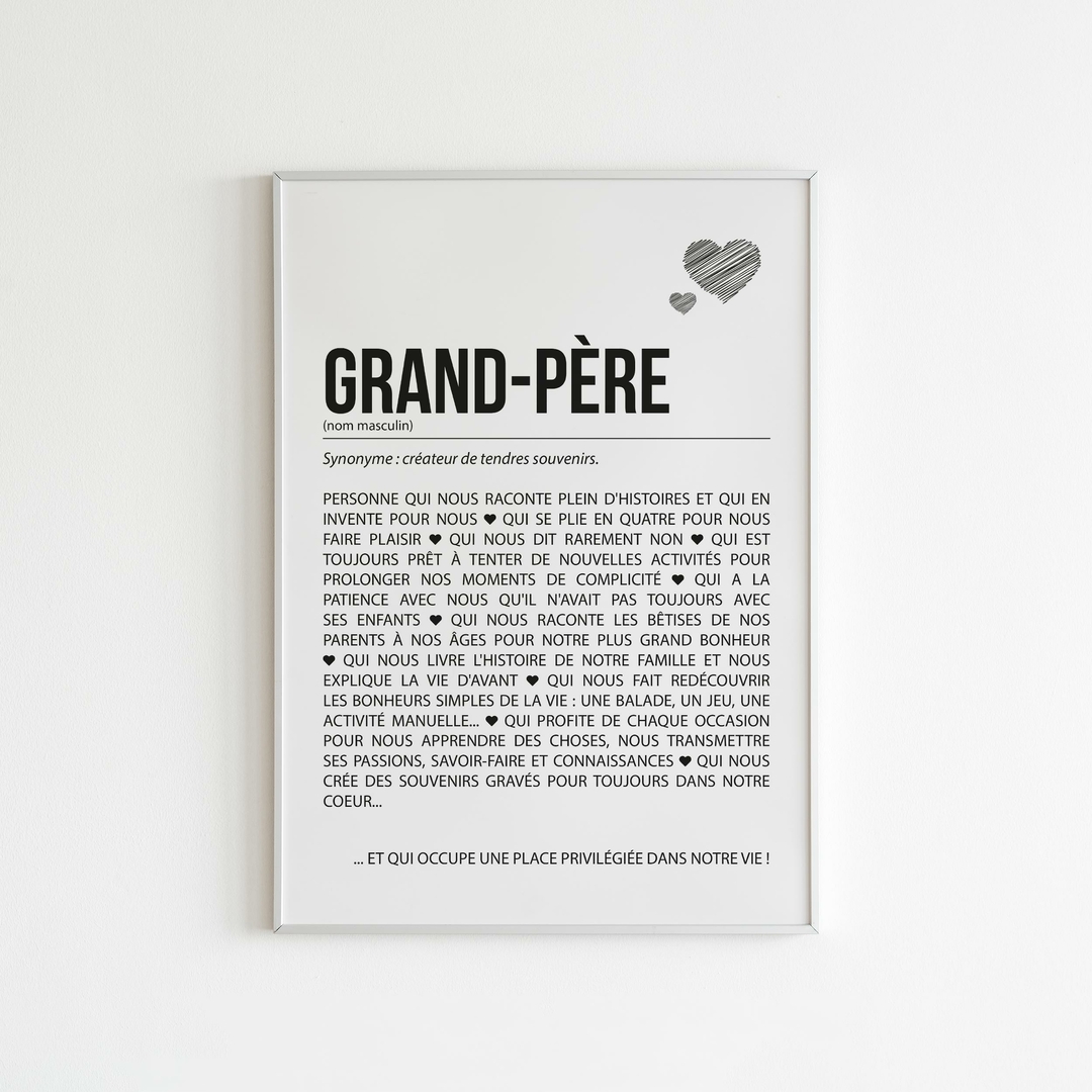 Affiche définition grand-père personnalisable- happywesisters
