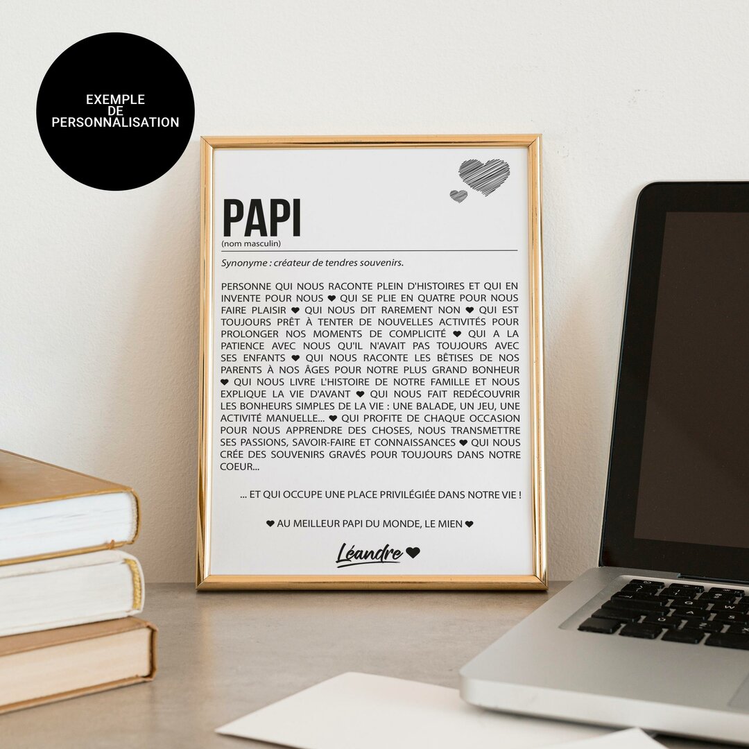 Affiche définition grand-père personnalisable- happywesisters