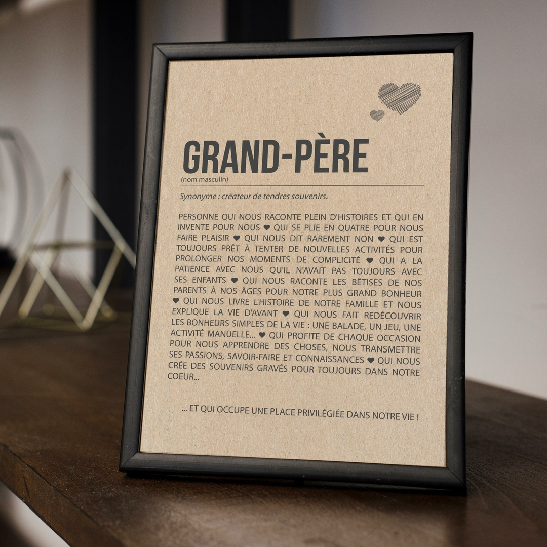 Affiche définition grand-père personnalisable- happywesisters