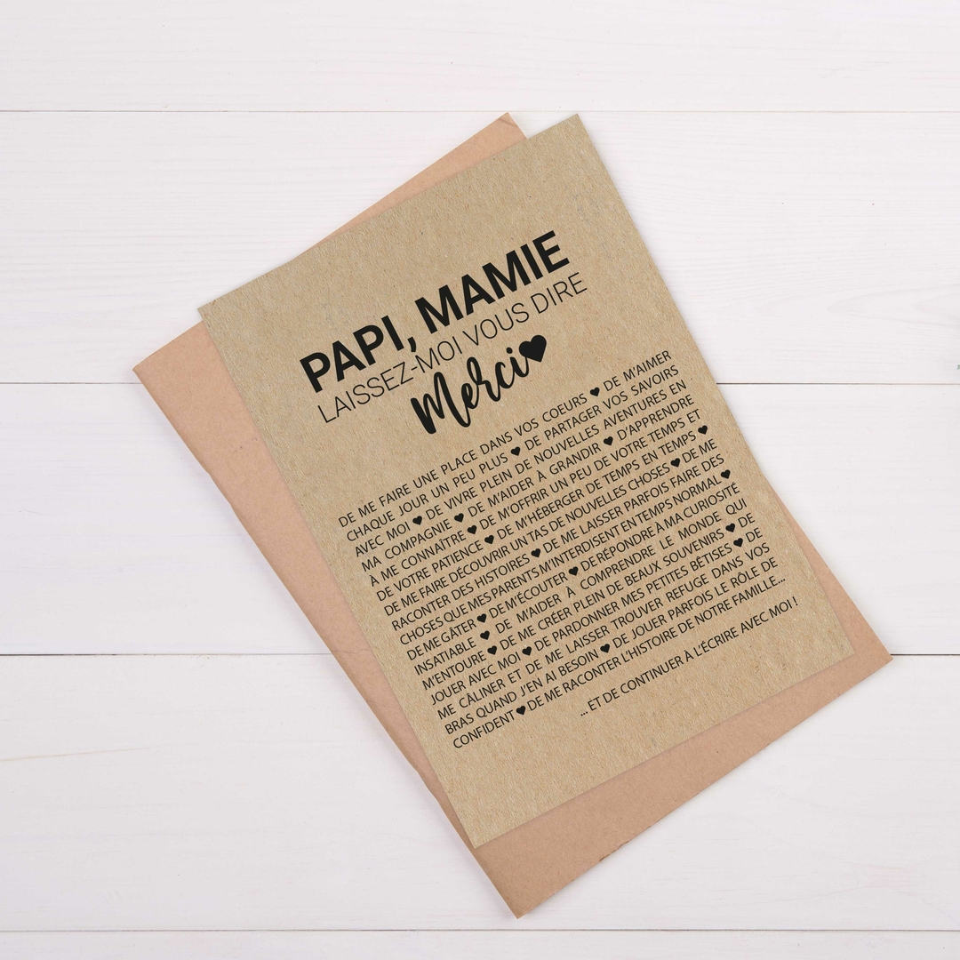 Carte Merci papi, mamie personnalisable - happywesisters
