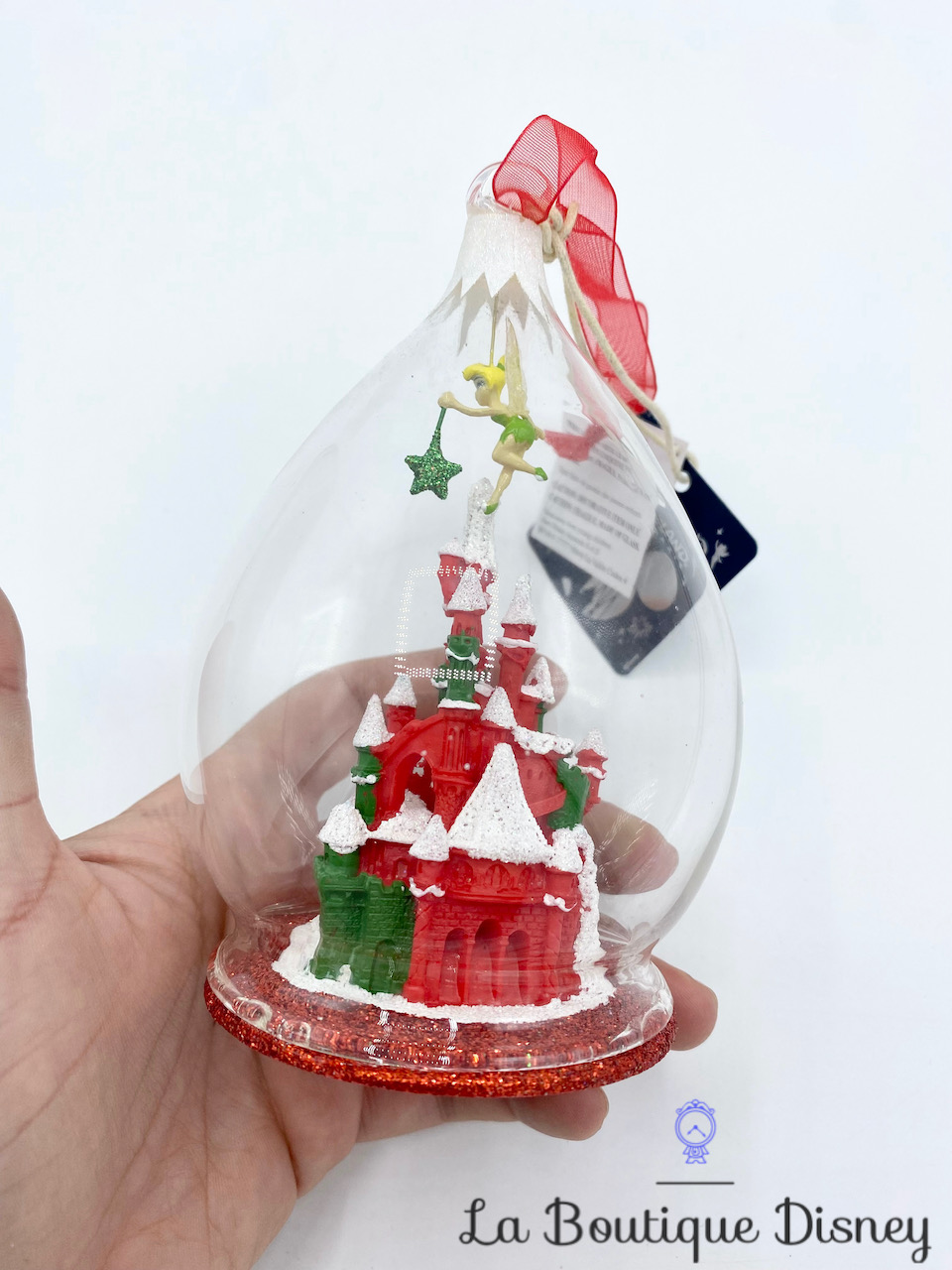 Boule Noël Château Fée Clochette Disneyland Paris Disney rouge vert ...