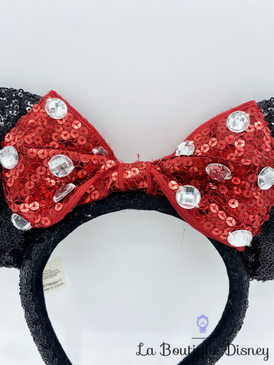 Serre tête Oreilles Minnie Mouse sequins Disney Store Ears noir noeud ...