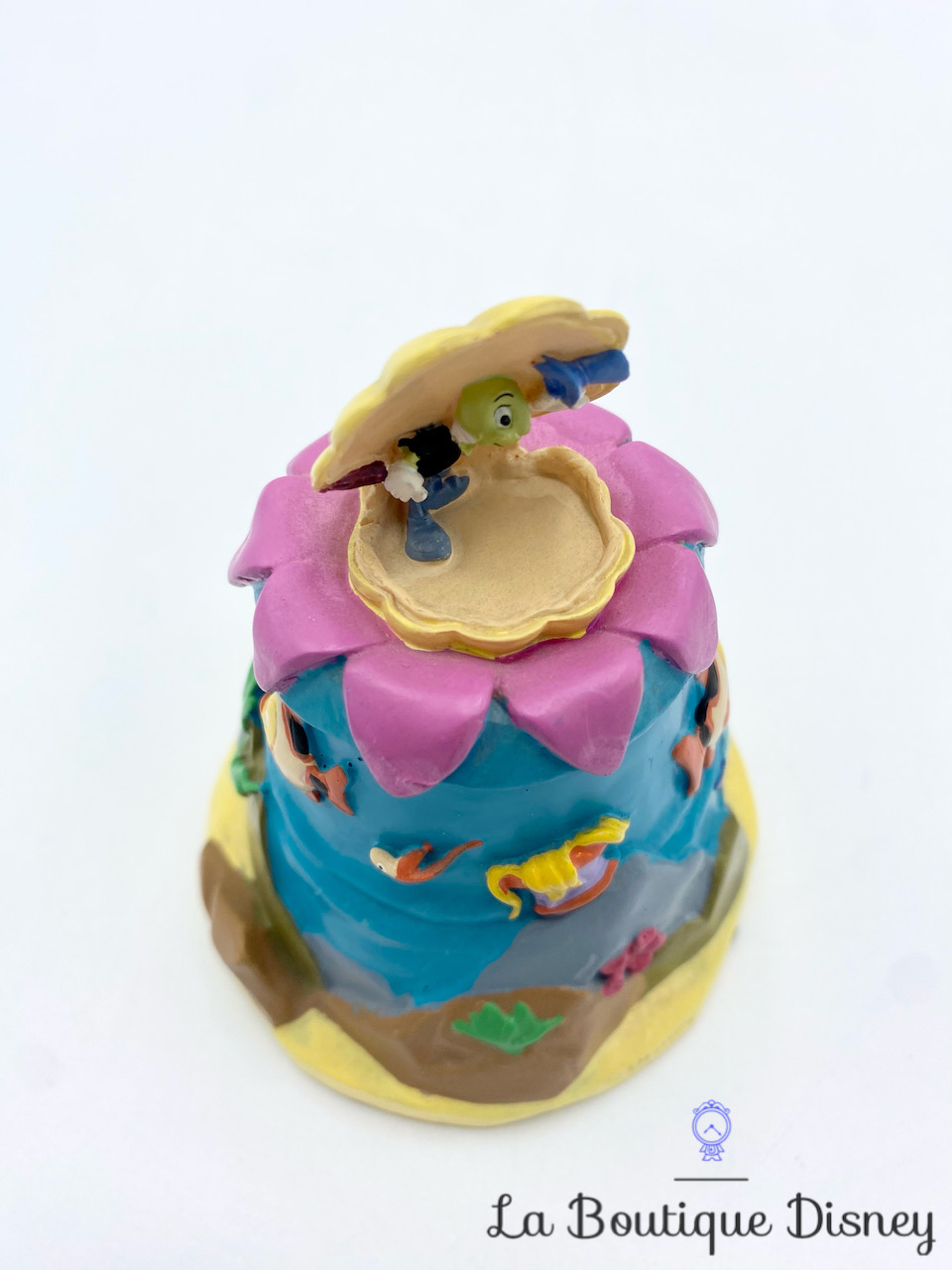Boite résine Pinocchio Disney vintage mer océan Jiminy Cricket poissons ...