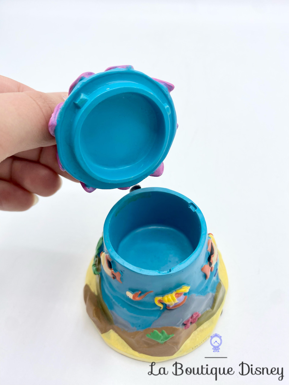 Boite résine Pinocchio Disney vintage mer océan Jiminy Cricket poissons ...