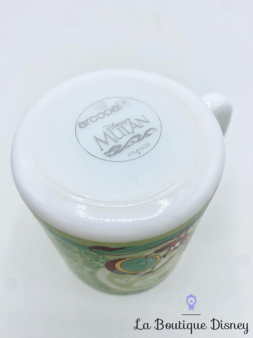 Tasse Mulan Mushu Disney mug Arcopal vintage vert chinois - Vaisselle ...