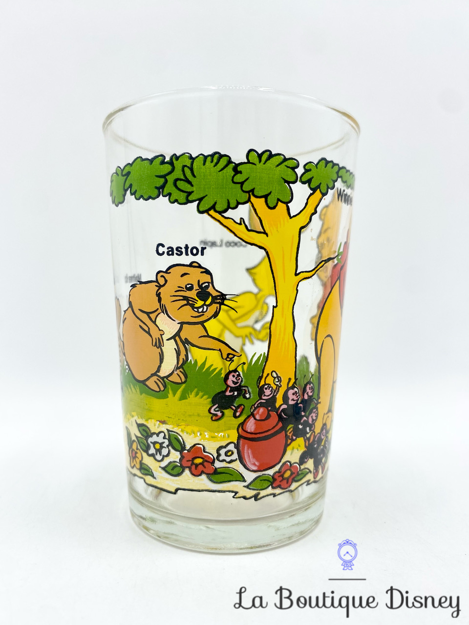Verre Winnie l'ourson Castor Disney VMC Reims vintage moutarde ...