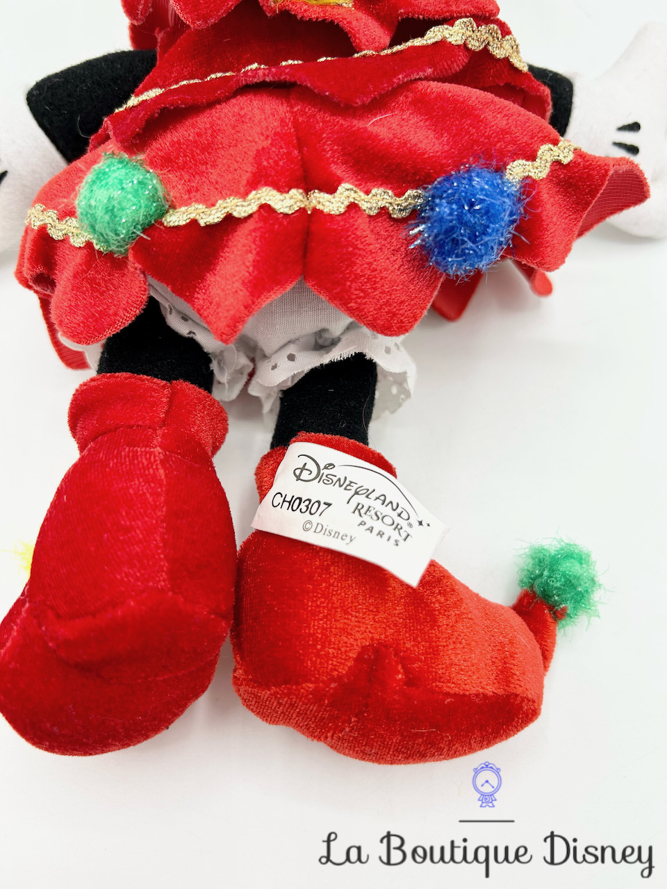 Peluche Minnie Mouse Noël Disneyland Paris Disney sapin rouge boules 28 ...