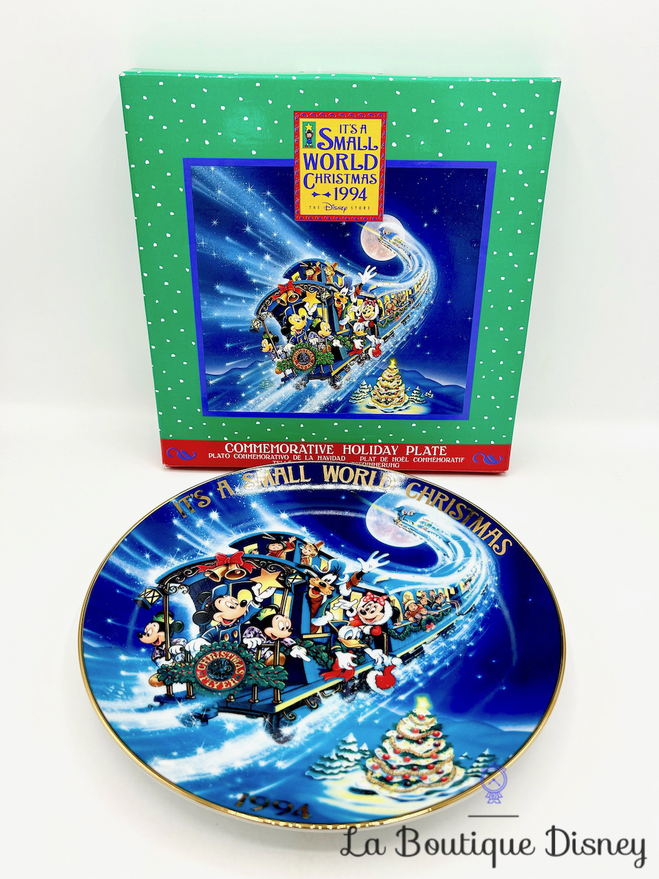 Assiette commémorative Noël It's a Small World Christmas 1994 Disney ...