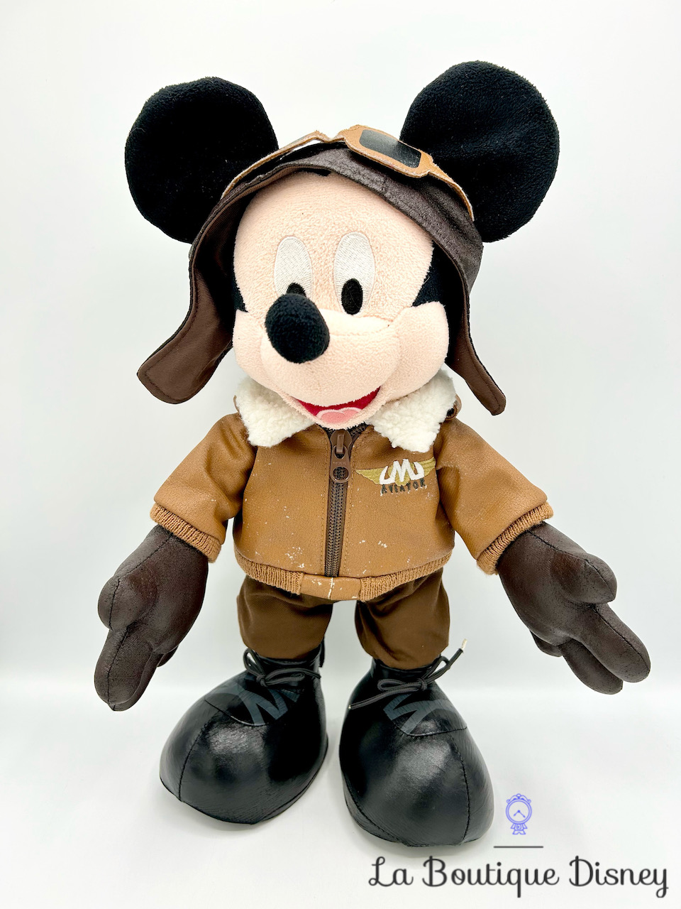 Peluche Mickey Mouse Aviator Disneyland Paris Disney marron aviateur 42 ...