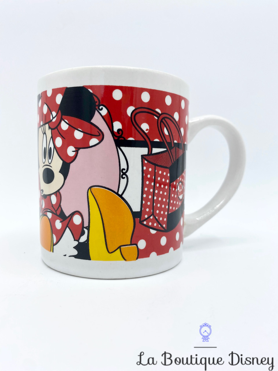 Tasse Minnie Mouse Shopping Disney Mug rouge blanc All Shopped Out ...