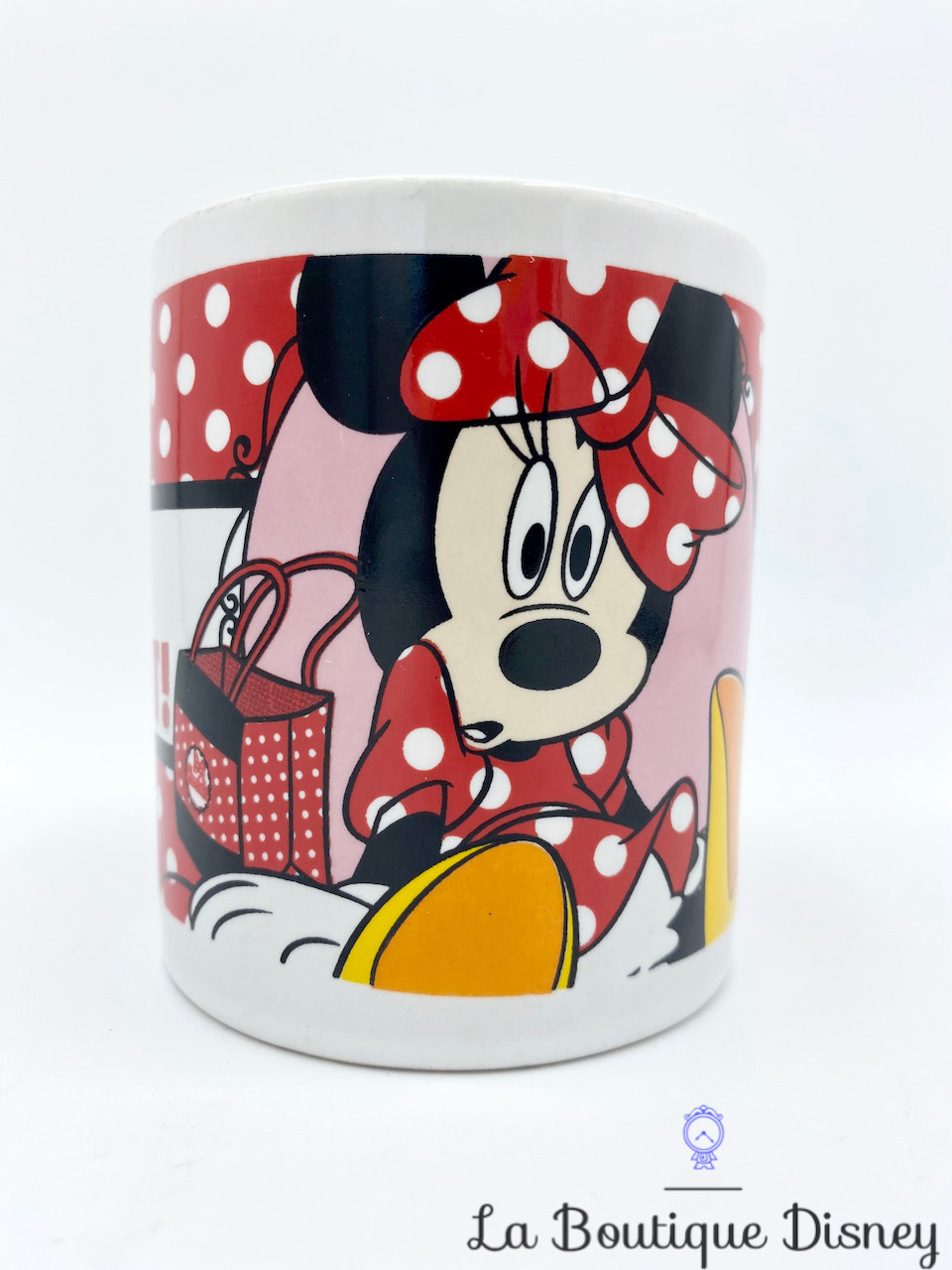 Tasse Minnie Mouse Shopping Disney Mug rouge blanc All Shopped Out ...