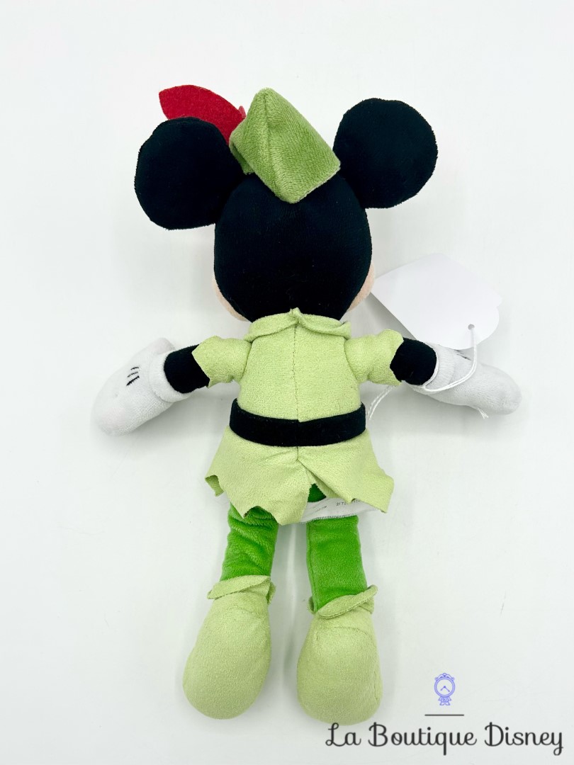 Peluche Mickey Peter Pan Disneyland Paris Disney vert déguisement 28 cm ...