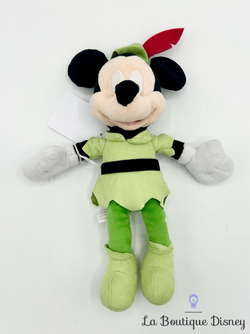 Peluche Mickey Peter Pan Disneyland Paris Disney vert déguisement 28 cm ...