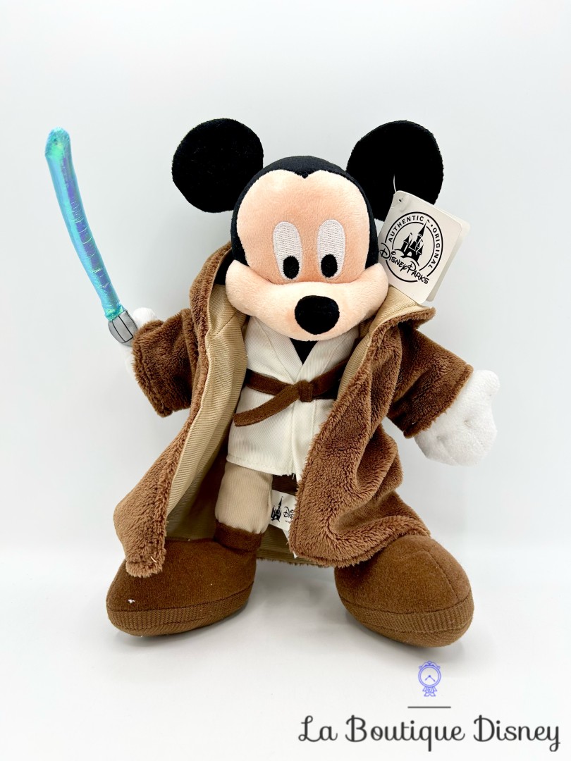 Peluche Mickey Mouse Jedi Star Wars Disney Parks 2013 Walt Disney World marron sabre laser 30 cm ...