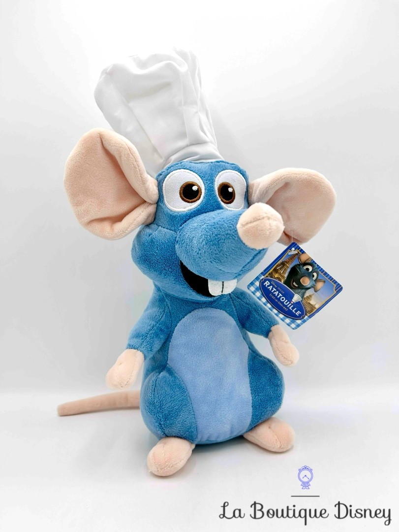 Peluche Rémy toque Ratatouille Disney rat bleu cuisinier 34 cm ...