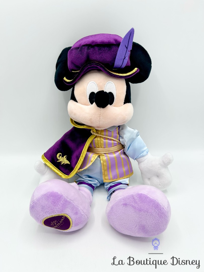 Peluche Mickey Mouse DLH Disneyland Hôtel Paris Disney prince roi violet 38 cm - Peluches ...