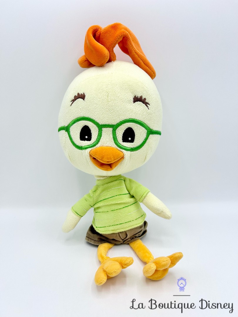 Peluche Chicken Little Disney Store écusson poule 38 cm - Peluches ...
