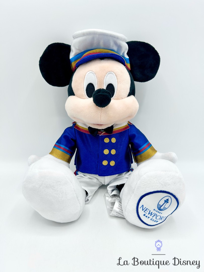 Peluche Mickey Mouse Newport Bay Club Hotel Disneyland Paris Disney marin 38 cm - Peluches ...