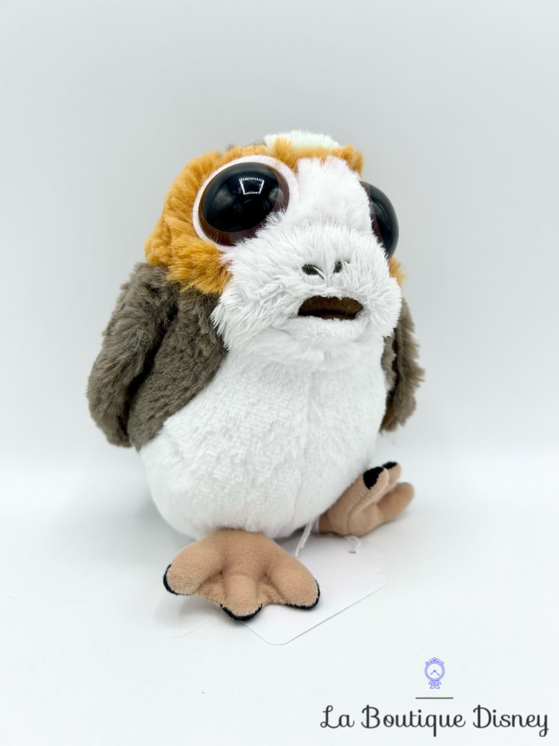 Peluche Porg Star Wars Disney oiseau blanc marron 19 cm - Peluches ...