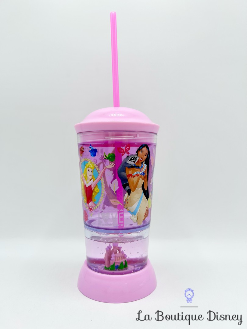 Gobelet paille Princesses Disney Store 2018 verre plastique rose ...