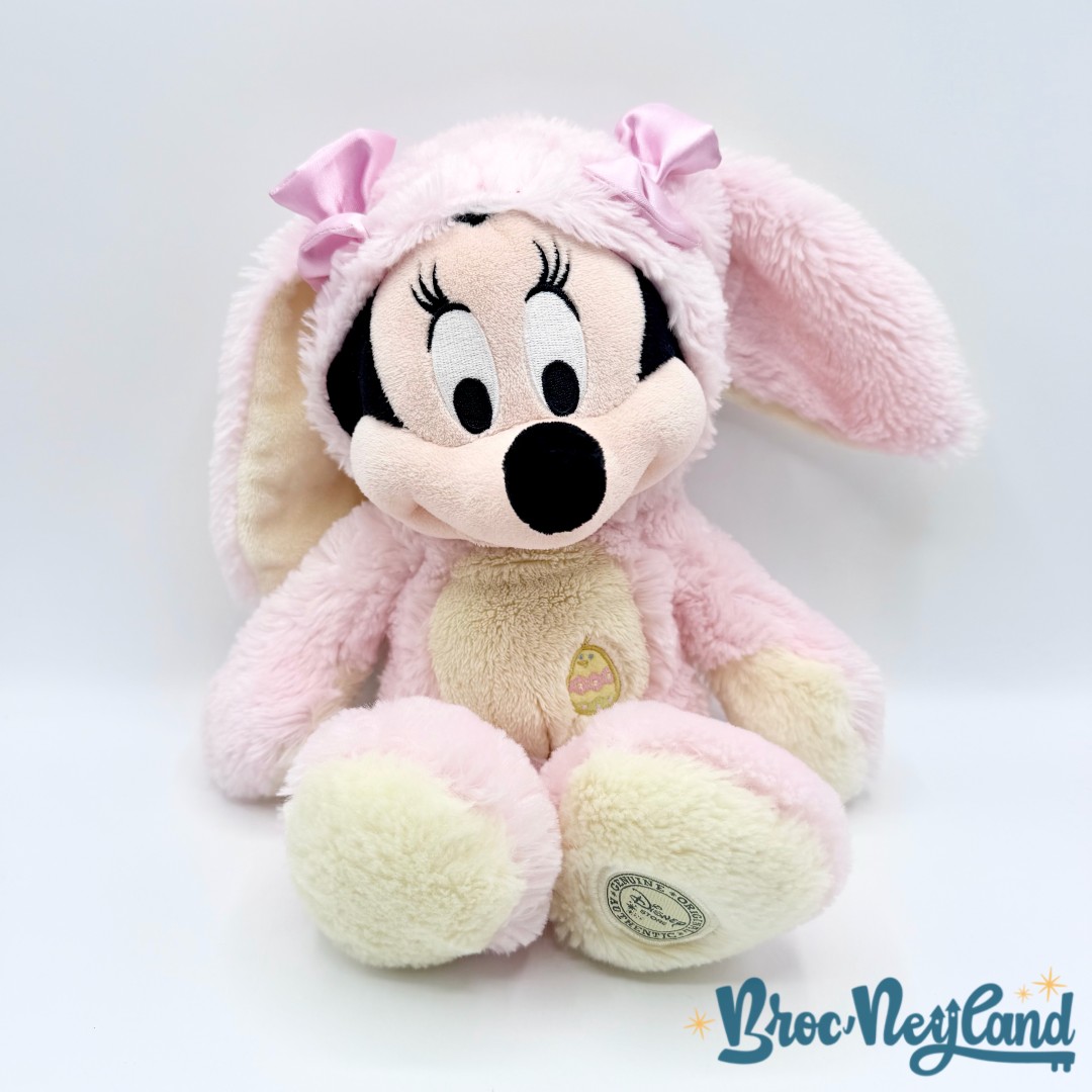 Peluche Minnie Mouse Pâques Disney Store 2013 lapin rose écusson 44 cm ...